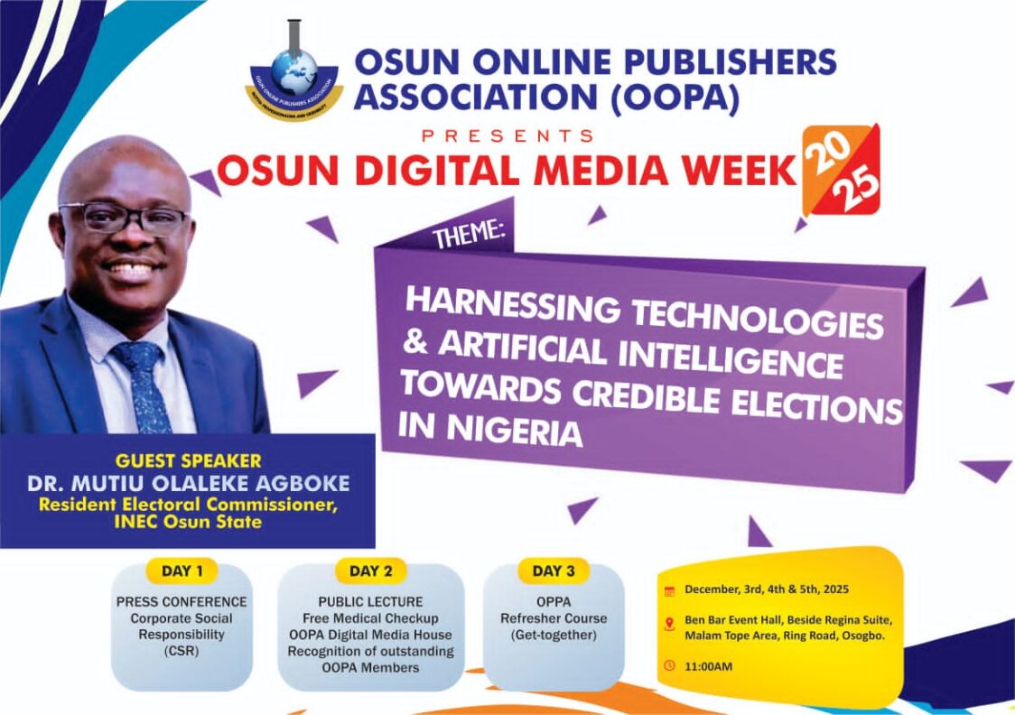 Mutiu Agboke Set To Deliver Lecture On Digital Electoral Process At 2025 Osun Digital Media Week ...